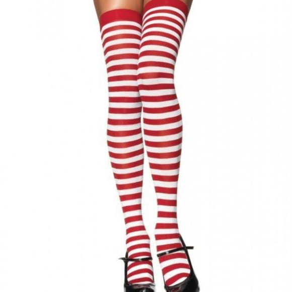 Popsy | Intimates & Sleepwear | Last 2 Nwt Candy Cane Thigh High Socks ...